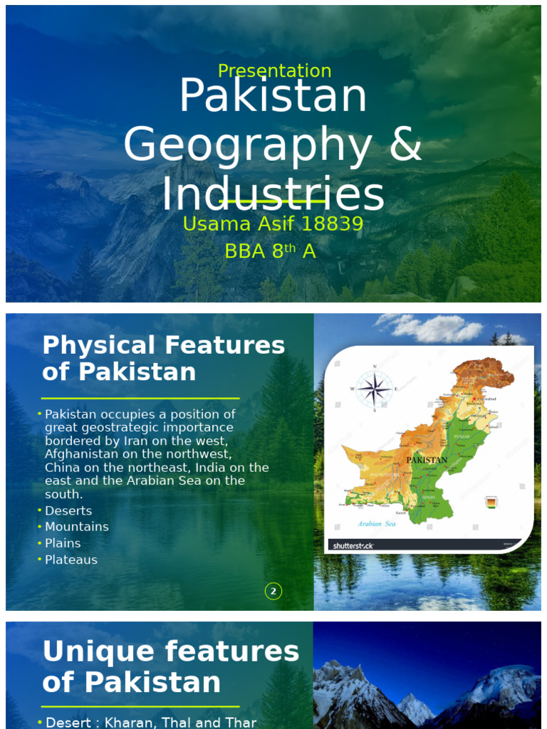 Pakistan Geography & Industries 1 | PDF | Pakistan | Infrastructure
