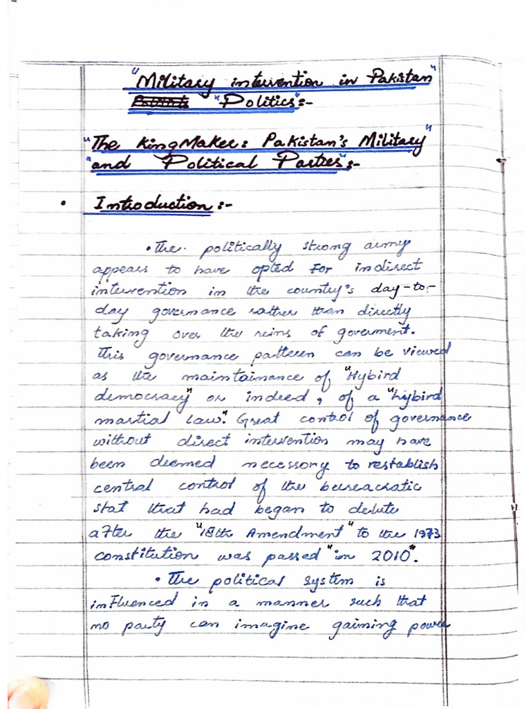 Military Intervention Notes by Mahrukh | PDF