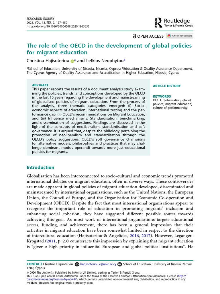 Role of OECD | PDF | Programme For International Student Assessment | Globalization