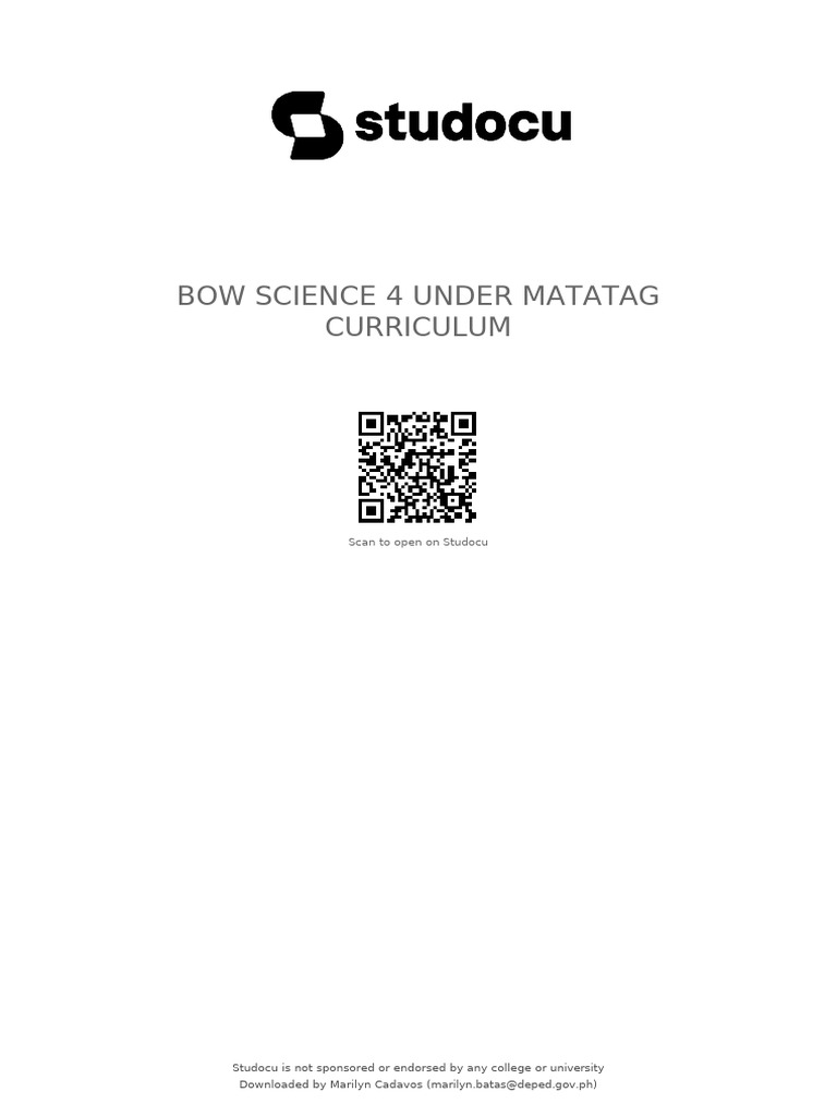 Grade 4 Science Matatag Curriculum Guide | PDF | Science | Waste