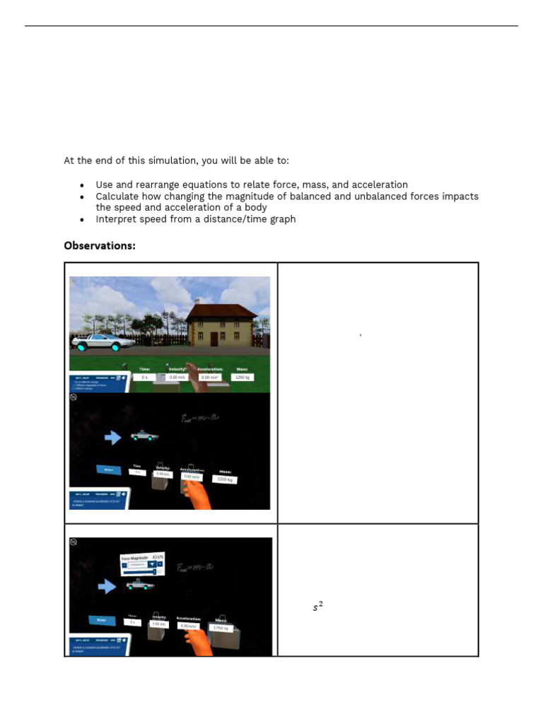 2nd Law Labster - Simulation - Activity - On - Newton - S - Second ...