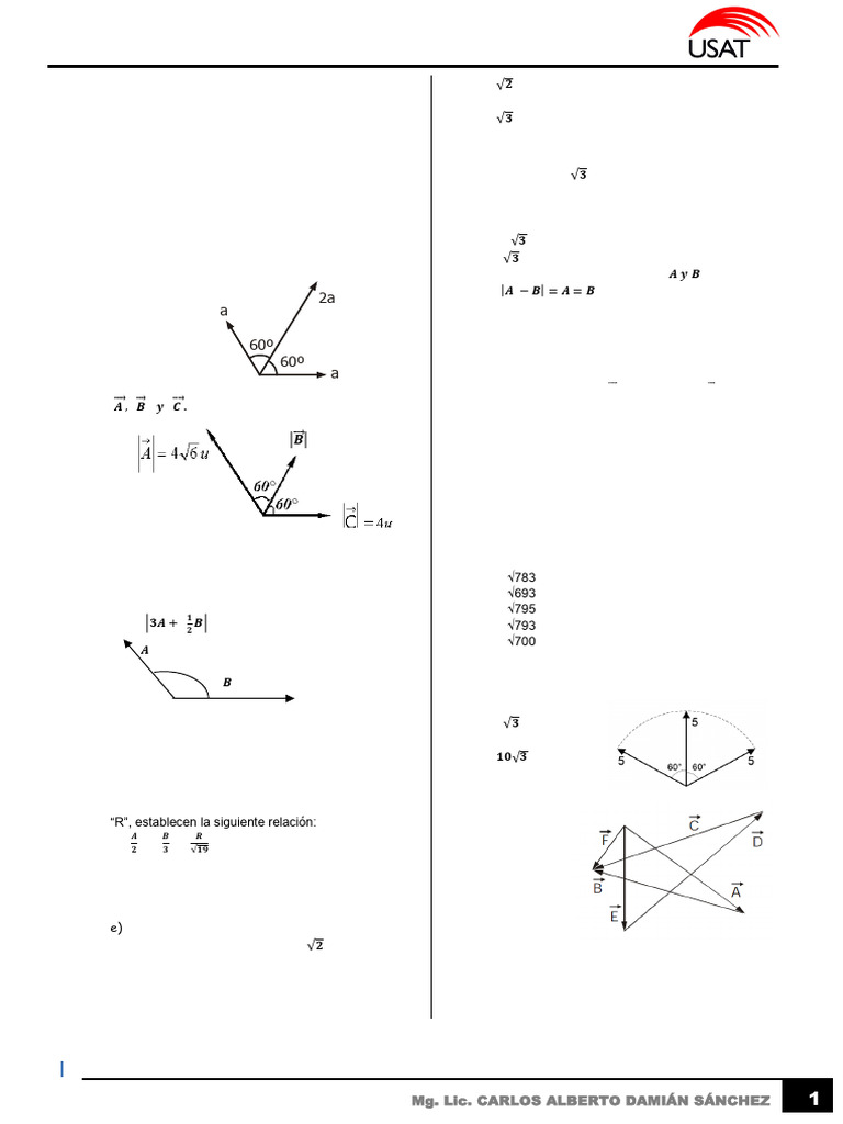 Análisis Vectorial - Ejercicios | PDF | Vector Euclidiano | Geometría euclidiana