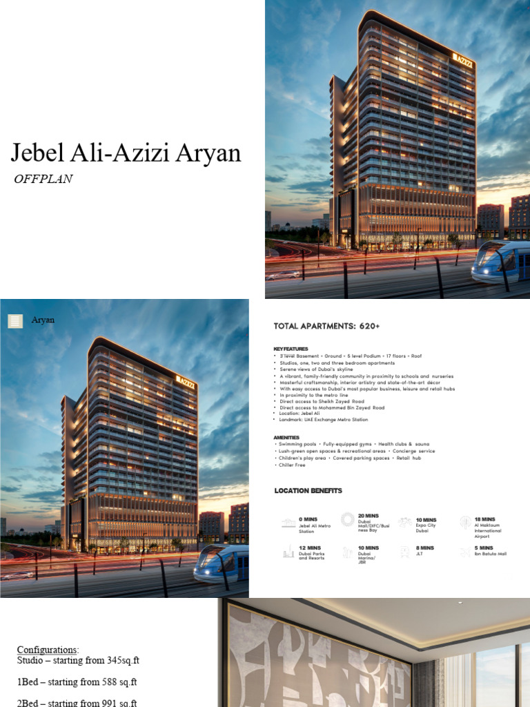 Jebel Ali Azizi Aryan Offplan Overview | PDF