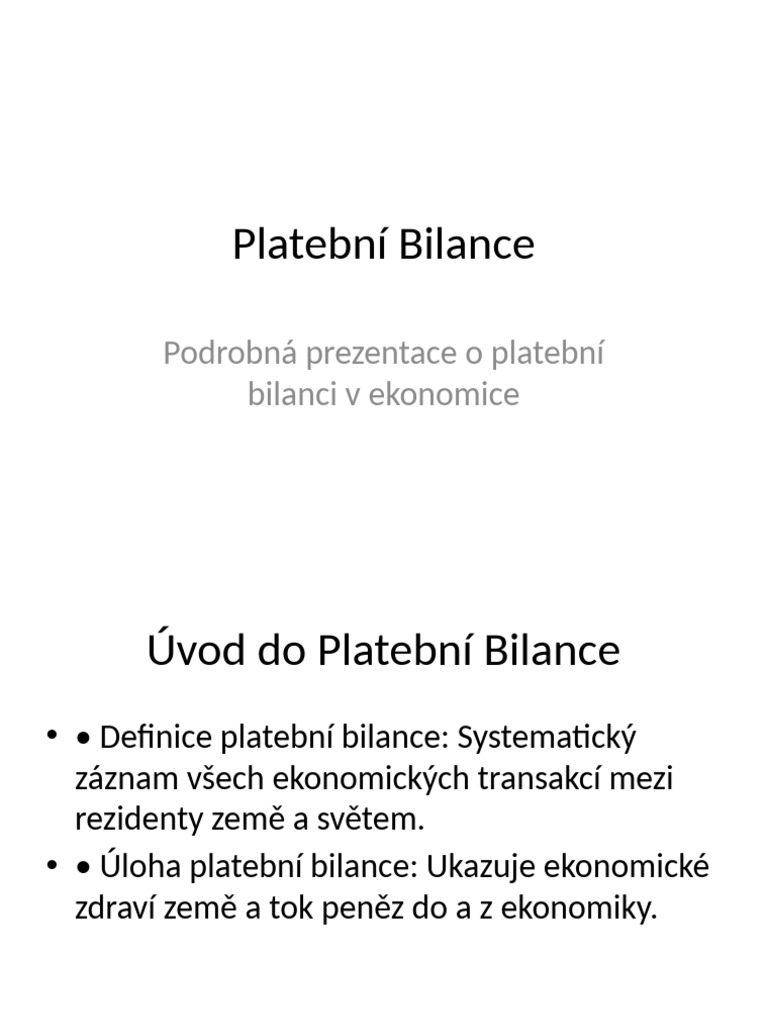 Platební Bilance | PDF
