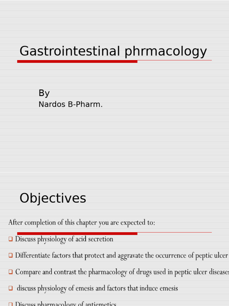 Gastrointestinal Pharmacology Overview | PDF | Diarrhea | Stomach