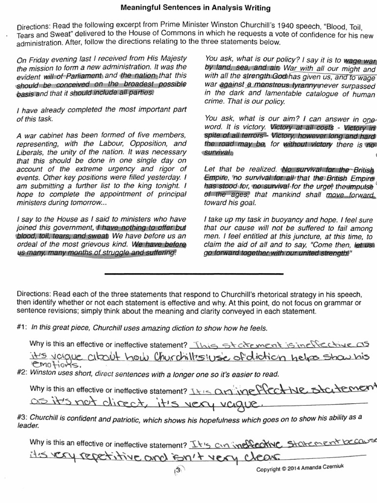 Meaningful Sentences in Analysis Writing | PDF