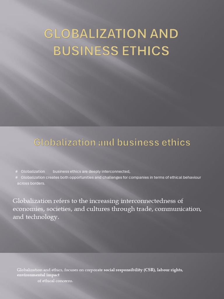 Globalization's Ethical Challenges in Business | PDF | Bribery ...