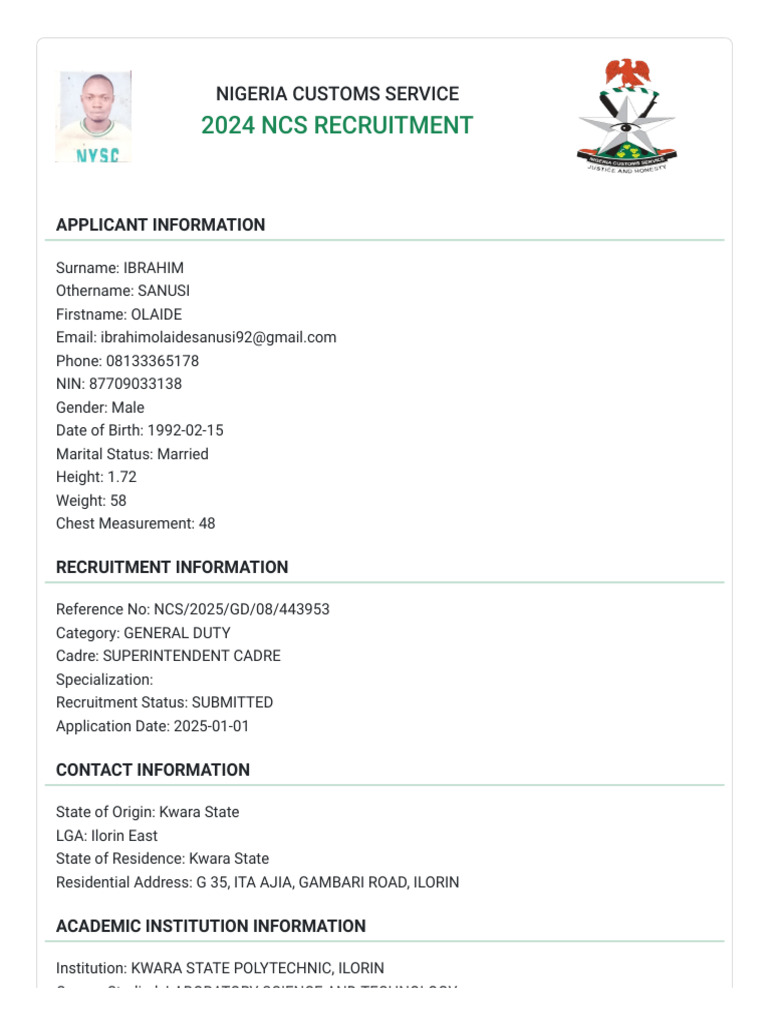 Application Slip | PDF