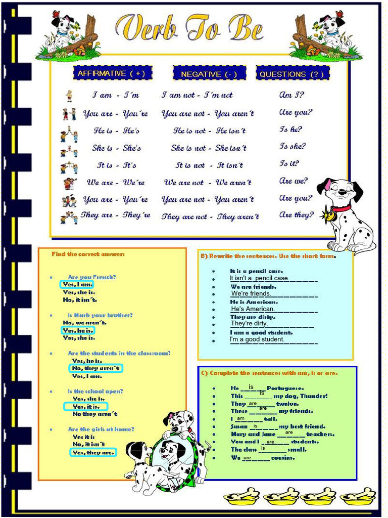 Verb-To-Be-Review 5th (2) PDF | PDF | Linguistic Typology | Language ...