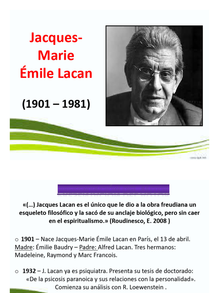 LACAN | PDF | Jacques Lacan | Psicoanálisis