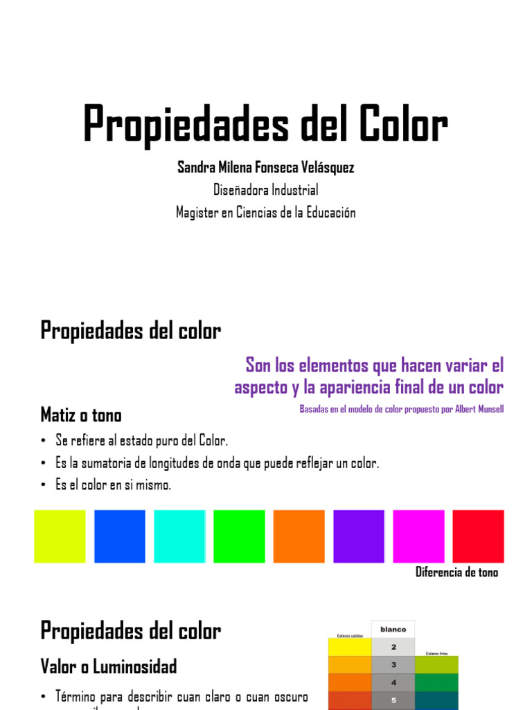 Propiedades del color | PDF | Color | Matiz