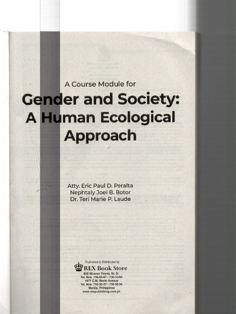 Gender and Society (PERALTA) Book | PDF