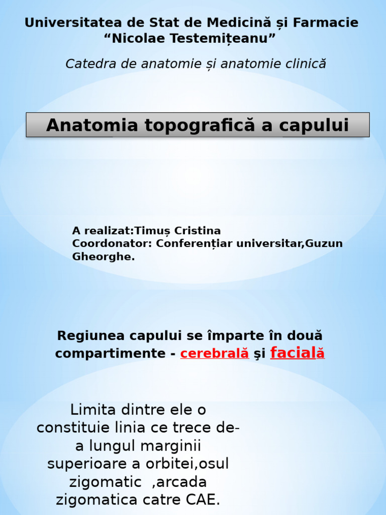 Anatomia Topografica A Capului | PDF