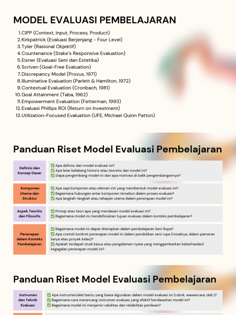 Model Evaluasi Pembelajaran Terintegrasi | PDF