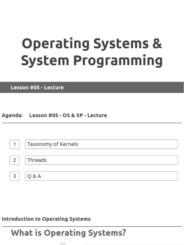 Lesson #05 - Operating Systems & System Programming - Lecture | PDF ... Lesson #05 - Operating Systems & System Programming - Lecture | PDF ...