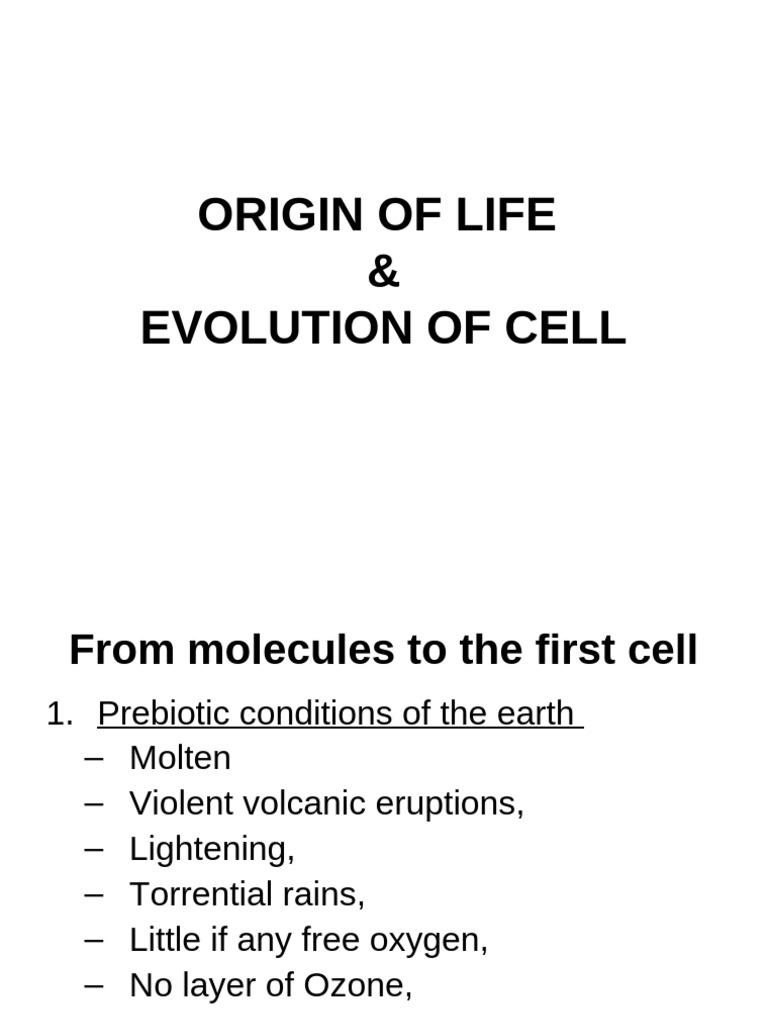 01.0 Origin of Life and Cell Evolution | PDF | Cell (Biology) | Nucleotides