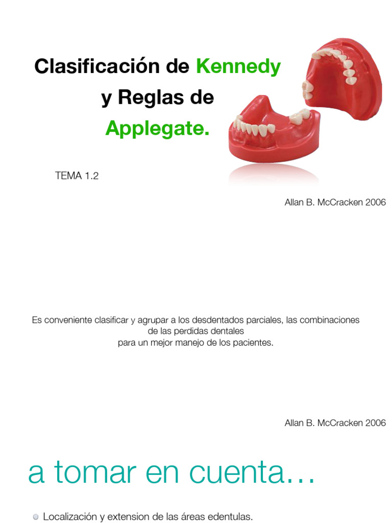 Clasificación Dental Kennedy y Applegate | PDF
