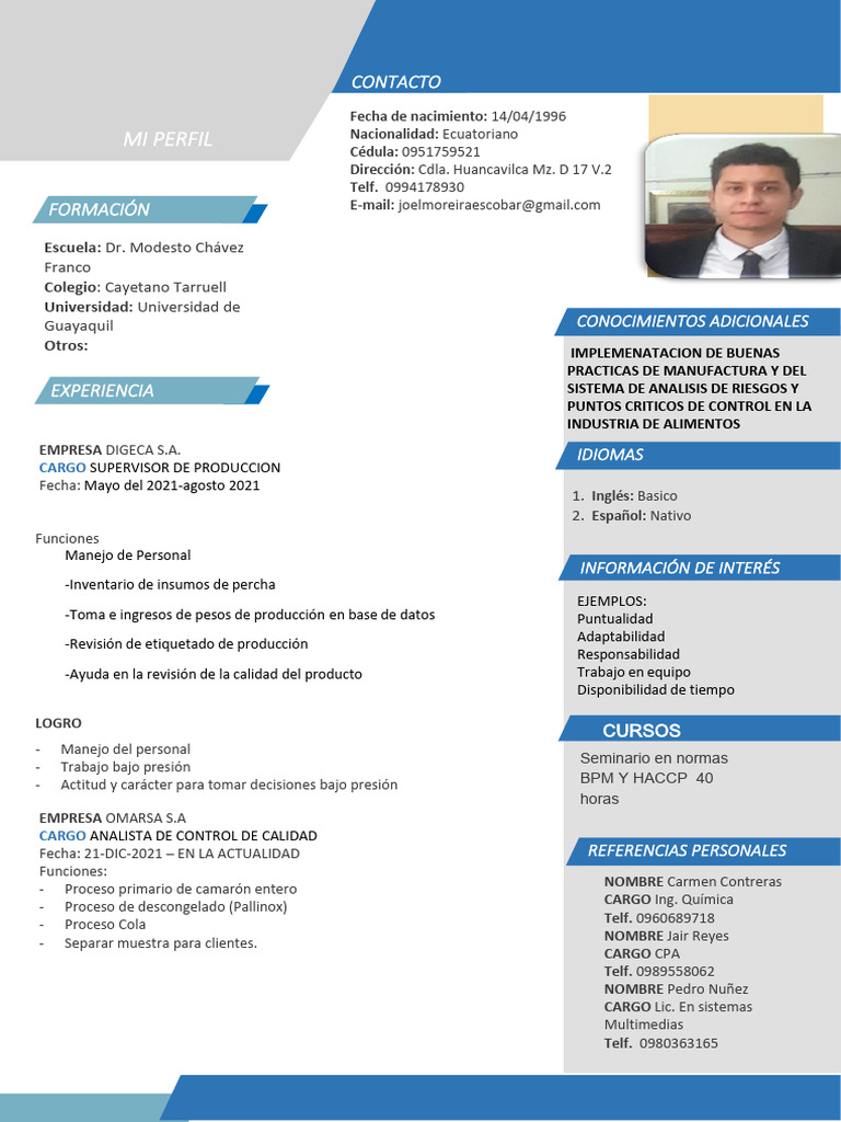 Curriculum Joel Moreira Actual. (2) - 1 | PDF