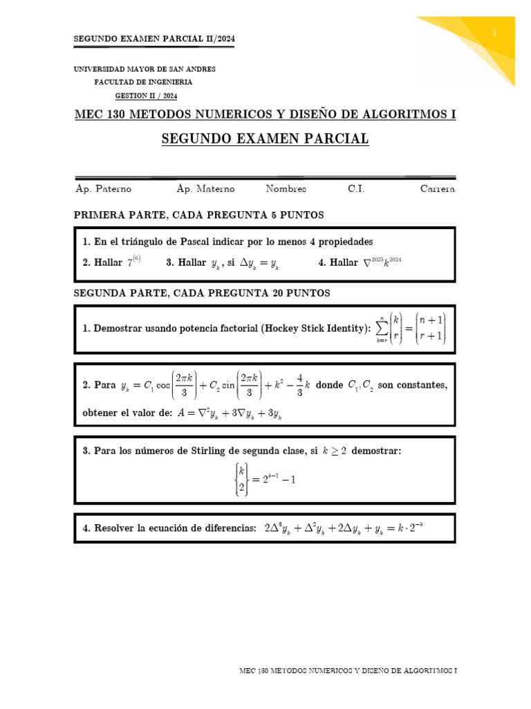 Soluciones Segundo Parcial Mec 130 Ii - 2024 | PDF | Informática teórica | Algoritmos