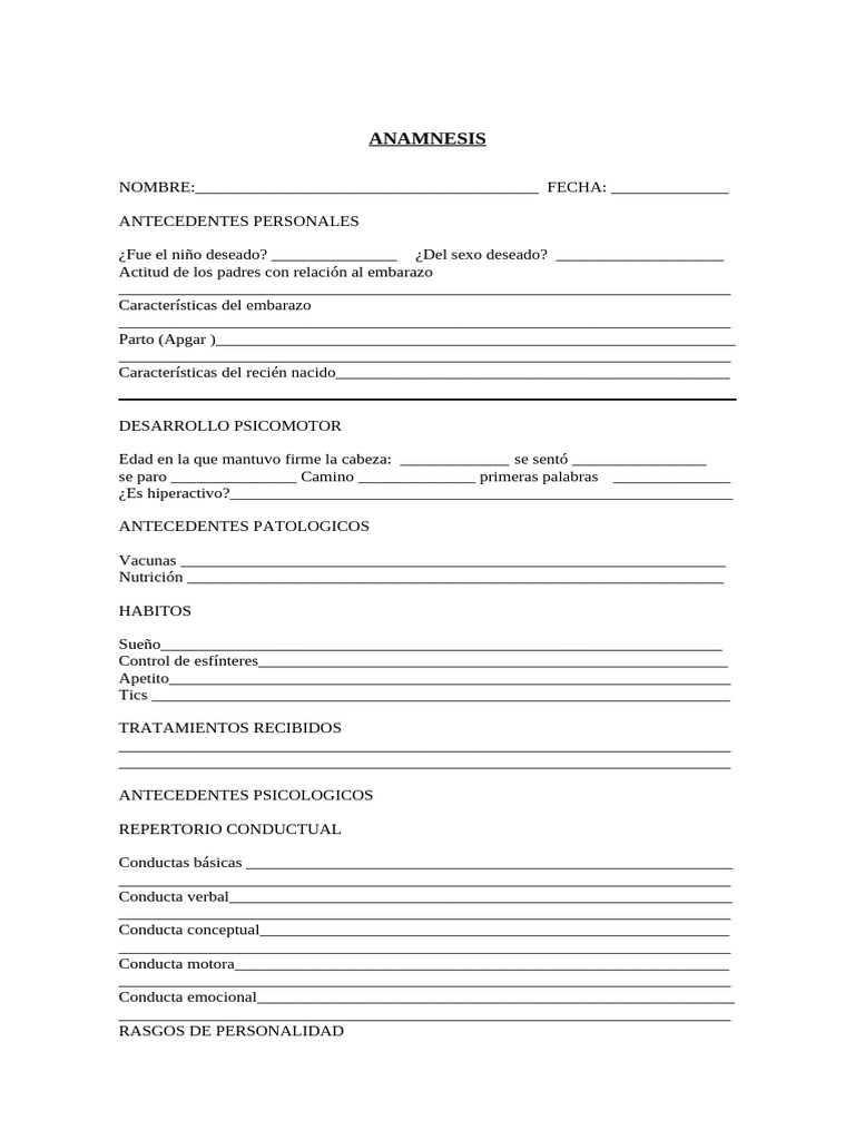Anamnes Is | PDF | Conceptos psicologicos | Procesos mentales
