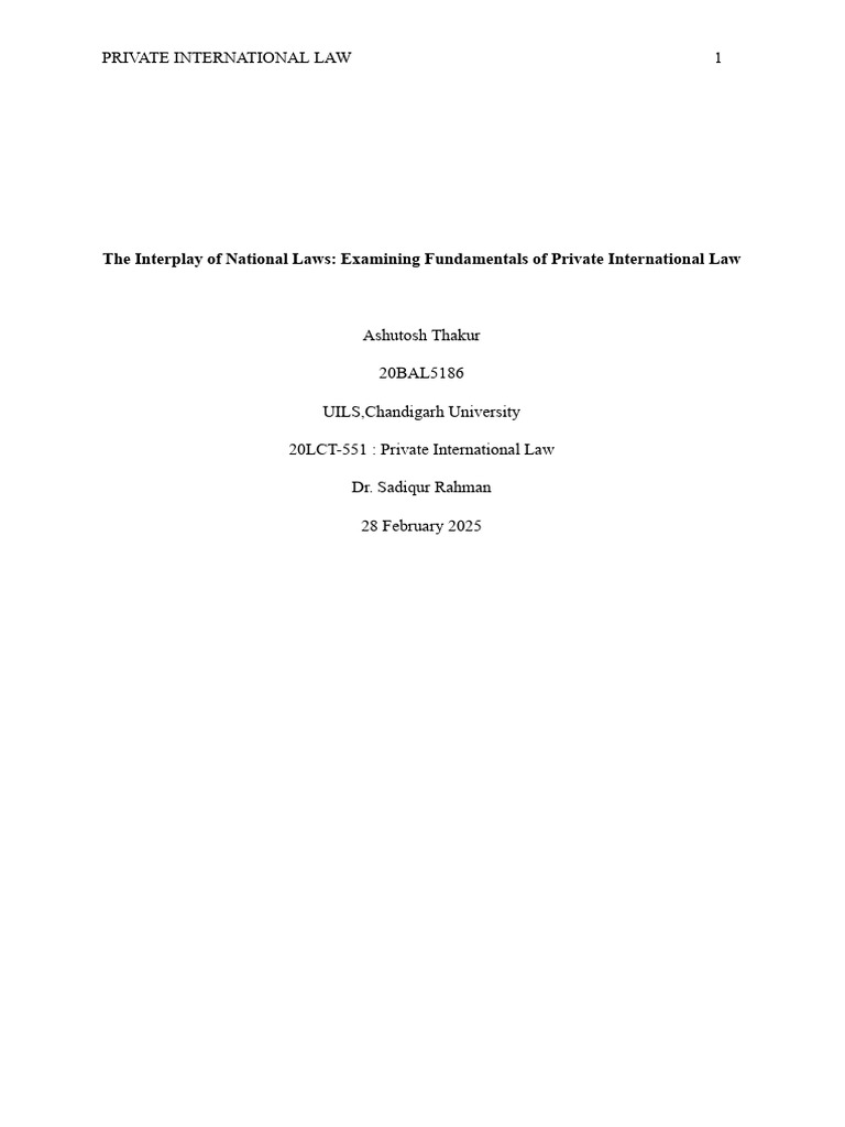 Fundamentals of Private International Law | PDF | International Law | Extradition