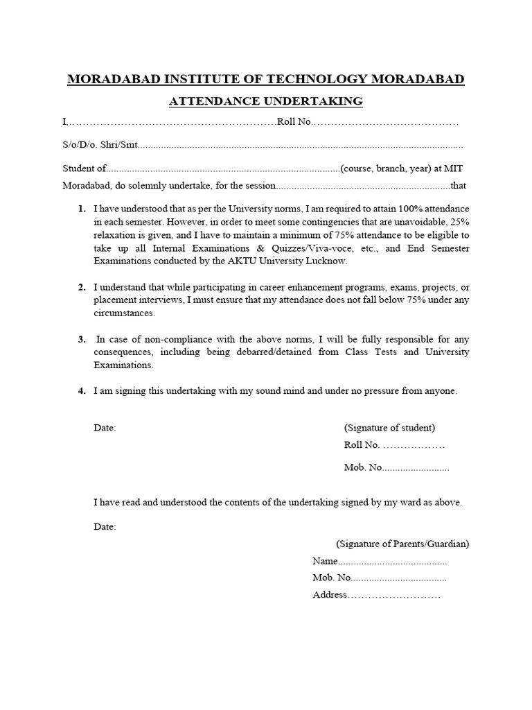 Attendance Declaration | PDF