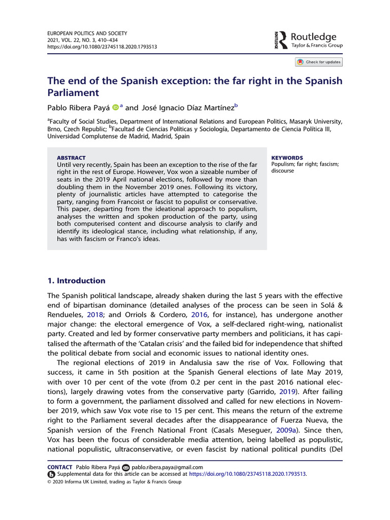 End of the Spanish Exception | PDF | Populism | Fascism