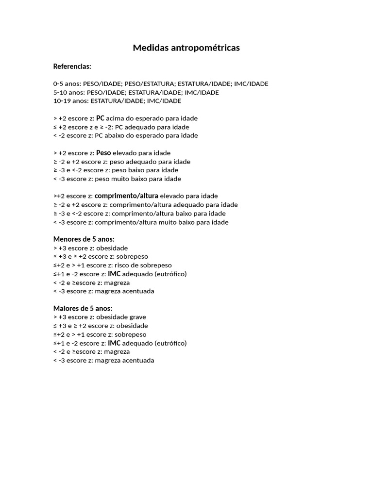 Medidas Antropométricas | PDF