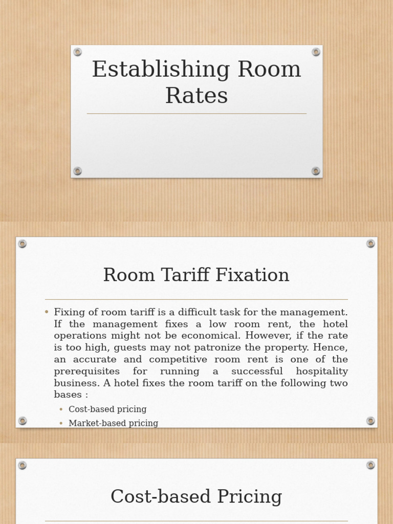 Establishing Room Rates | PDF | Return On Investment | Expense