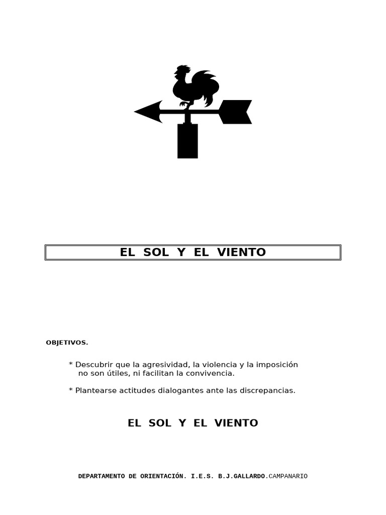 El Sol y El Viento 1c2ba Eso | PDF