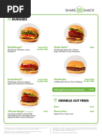 Shake Shack Menu Nutrition Overview | PDF | Hamburgers | Food Industry