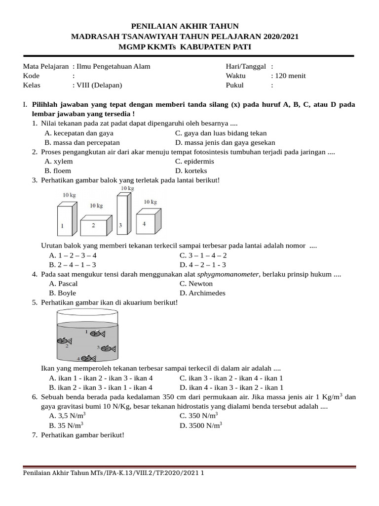 Soal Pat Ipa Kelas 8 SMT 2 | PDF