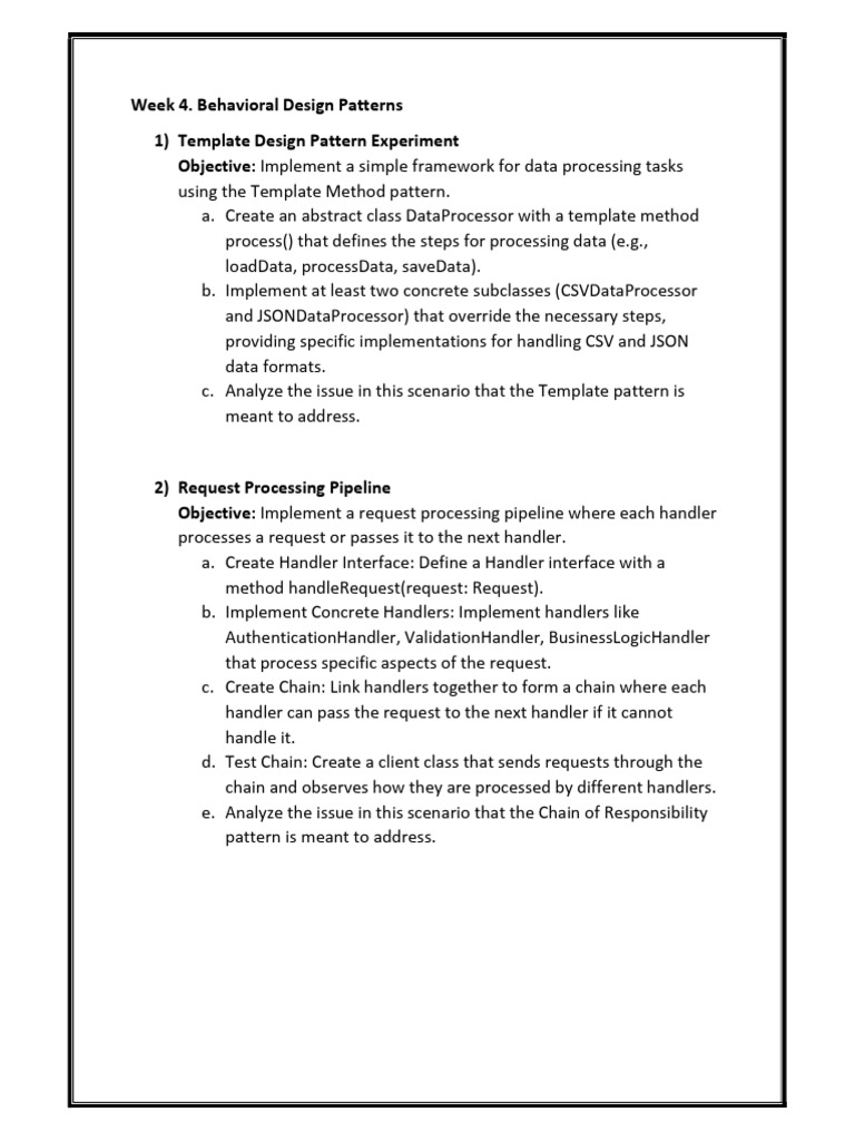 Skill week-4 (Behavioral Design Patterns__06-12-2024 to 11-12-2024) | PDF | Class (Computer ...