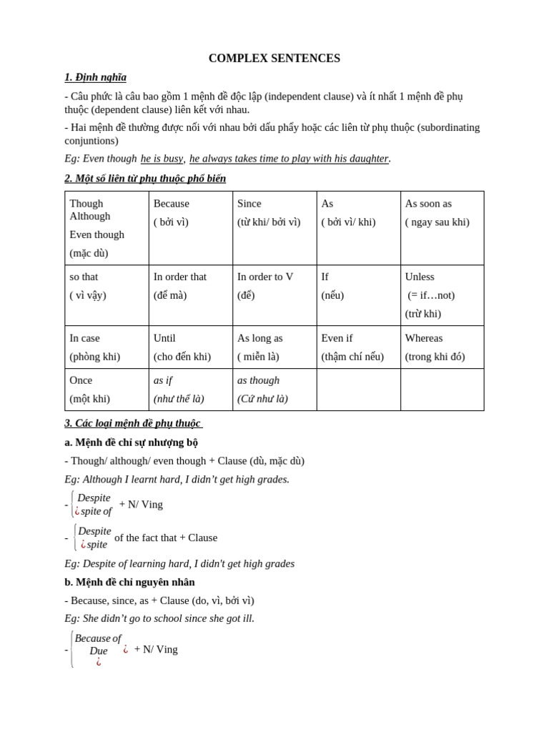 Complex Sentences | PDF