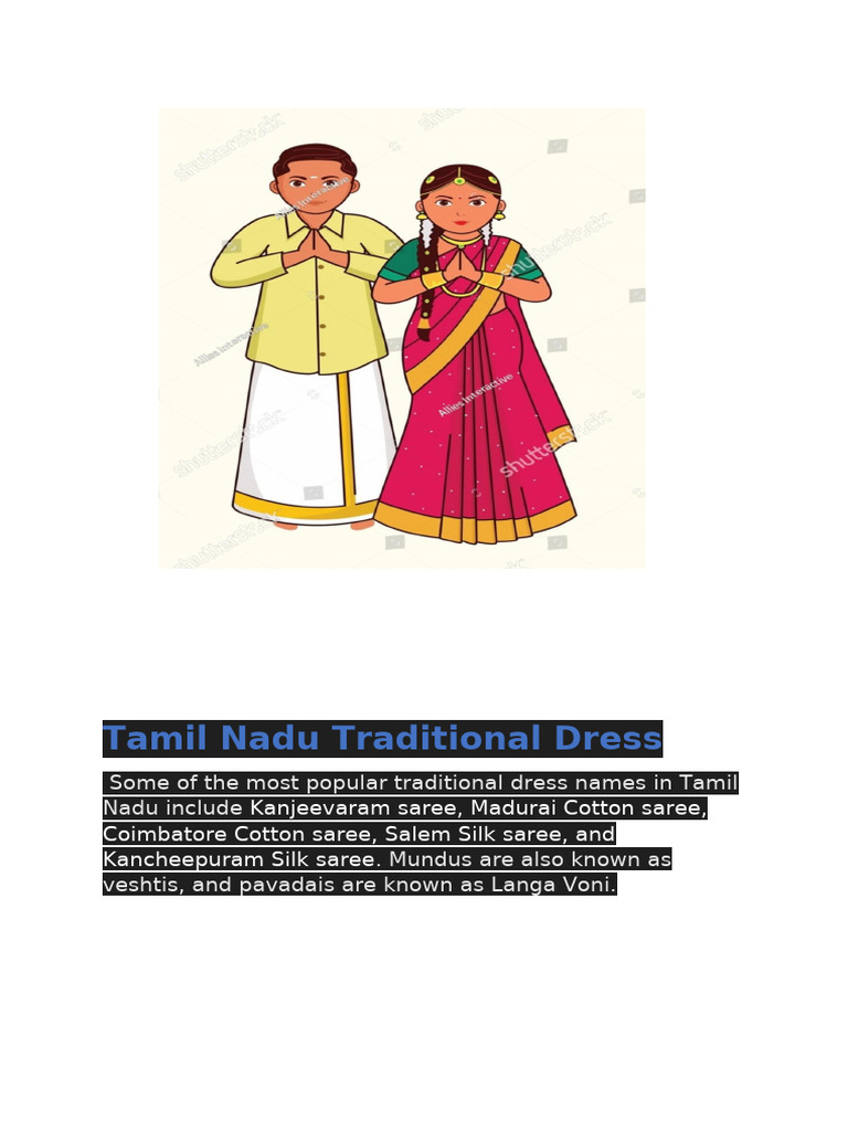 Tamil Nadu Traditional Dress | PDF