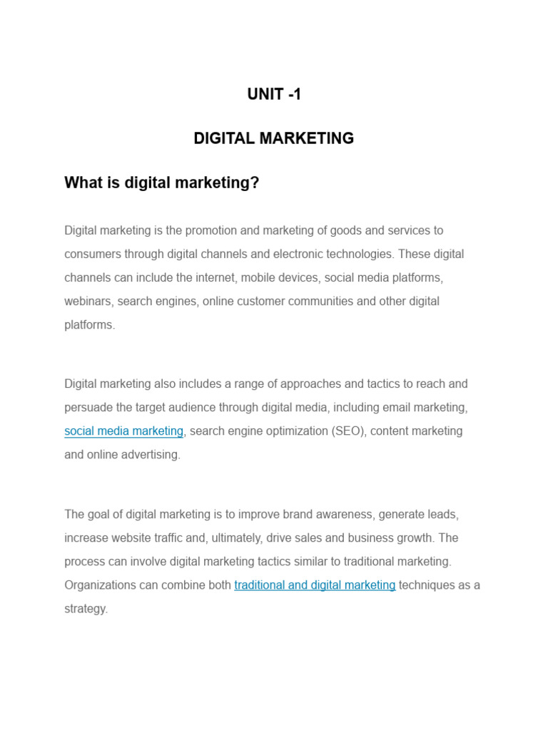 DM UNIT-1 | PDF | Digital Marketing | Marketing Communications
