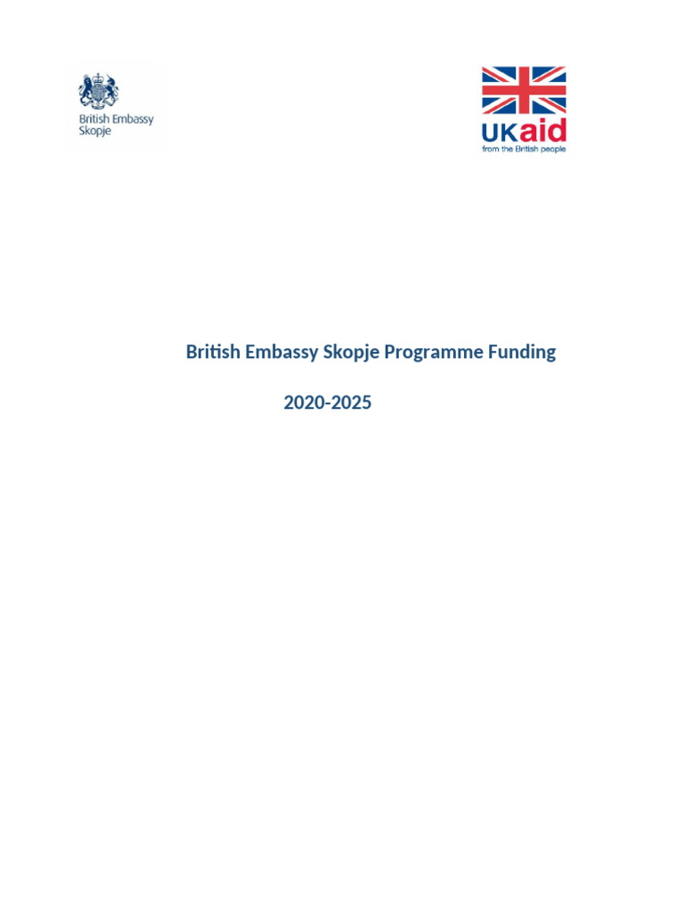 British Embassy Skopje Funding Projects 2020-2025 | PDF | Governance ...