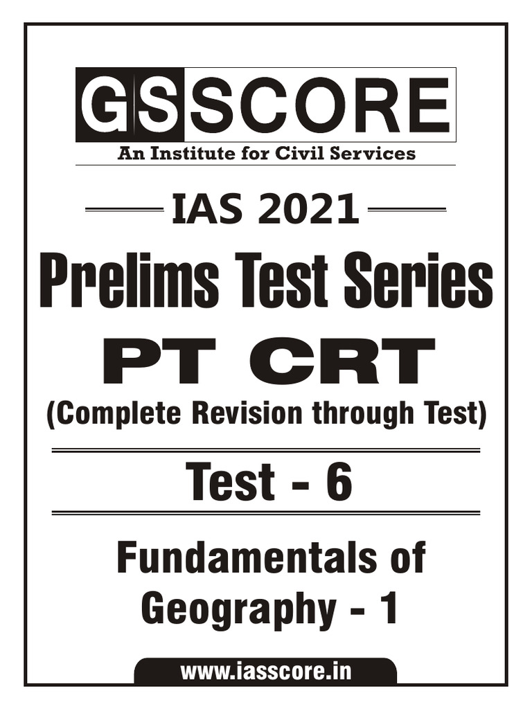 GS Score Prelims Test Series 2021 - CRT-Test 6 | PDF | Cloud ...