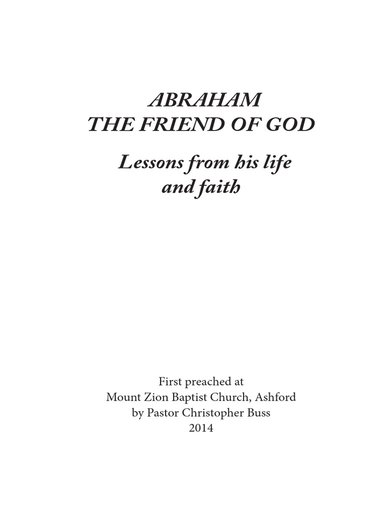 Abraham The Friend of God | PDF | Abraham | Sarah