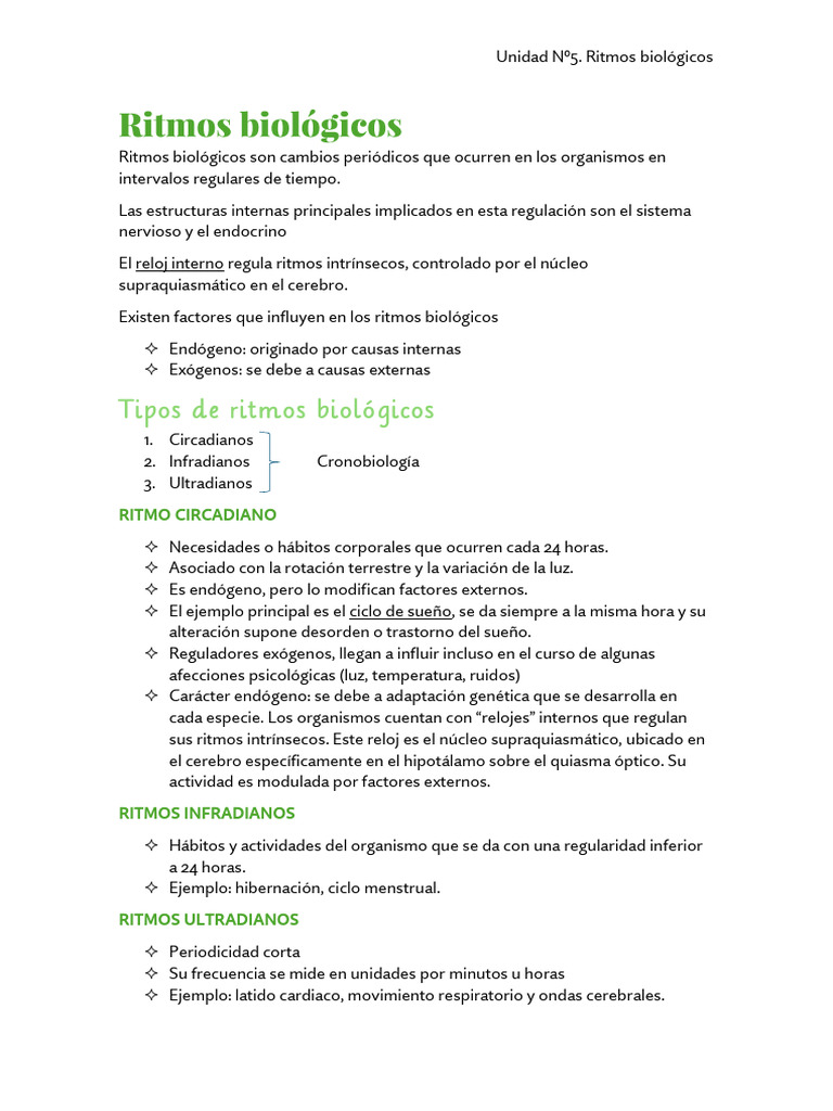 Ritmos Biológicos y Sueño | PDF | Ritmo circadiano | Dormir