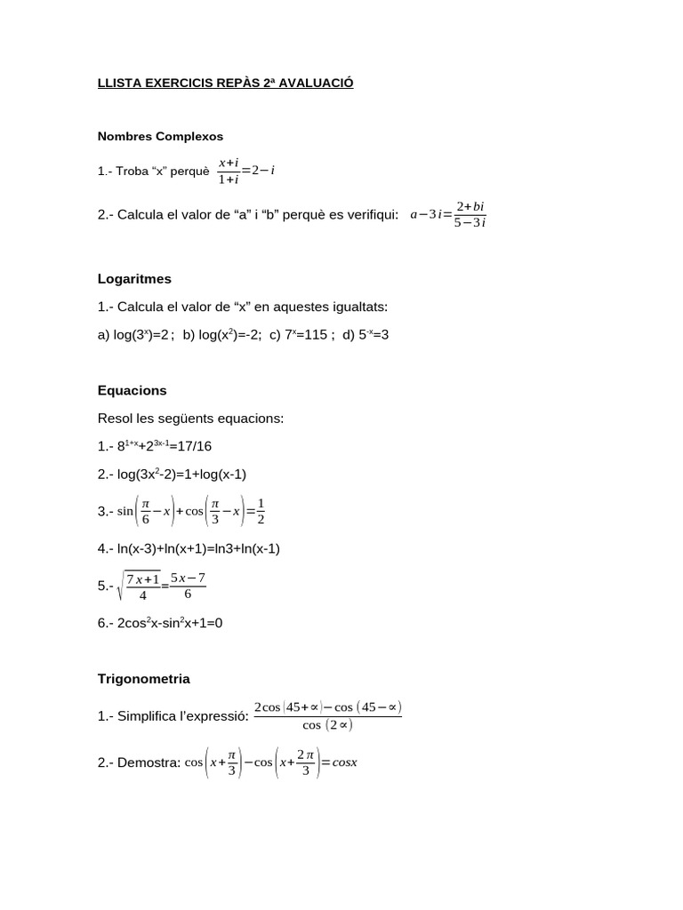 Llista Exercicis Rep S 2 Avaluaci 1 | PDF