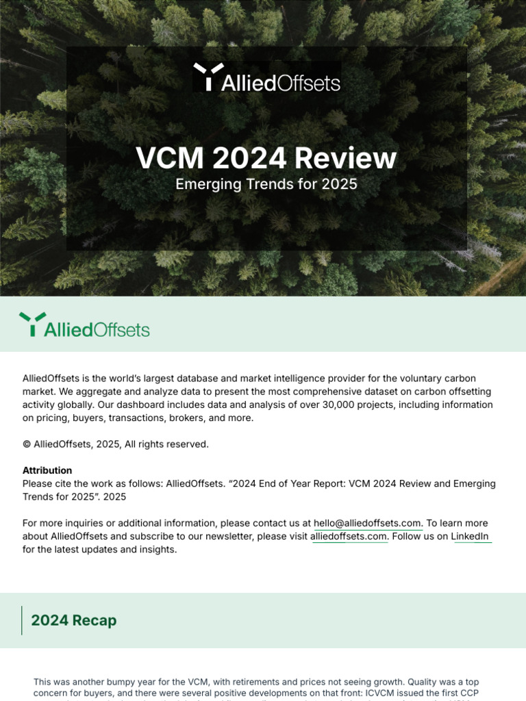 VCM 2024 Recap Emerging Trends For 2025 | PDF | Demand | Climate Change ...