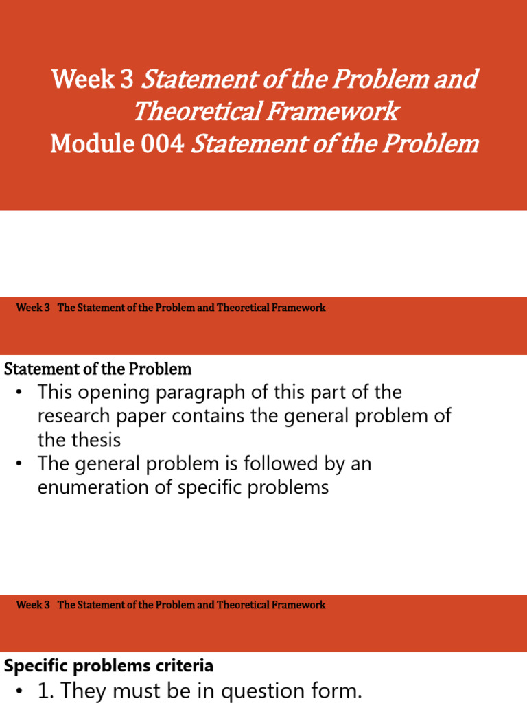 Week 3 - Lesson 4 The Statement of The | PDF