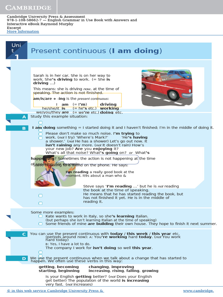 presente continuo (1) | PDF | English Language | English Grammar