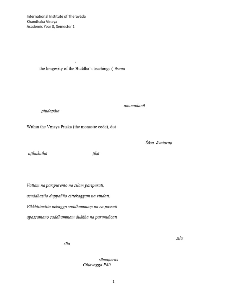 1 Upajjhāya J Preceptor | PDF | Bhikkhu | Monk