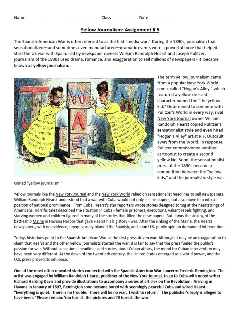 Yellow Journalism PDF Activity-2 | PDF