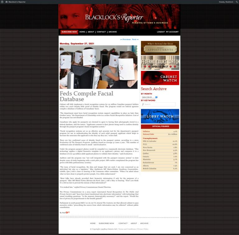 Feds Compile Facial Database | PDF | Biometrics | Government