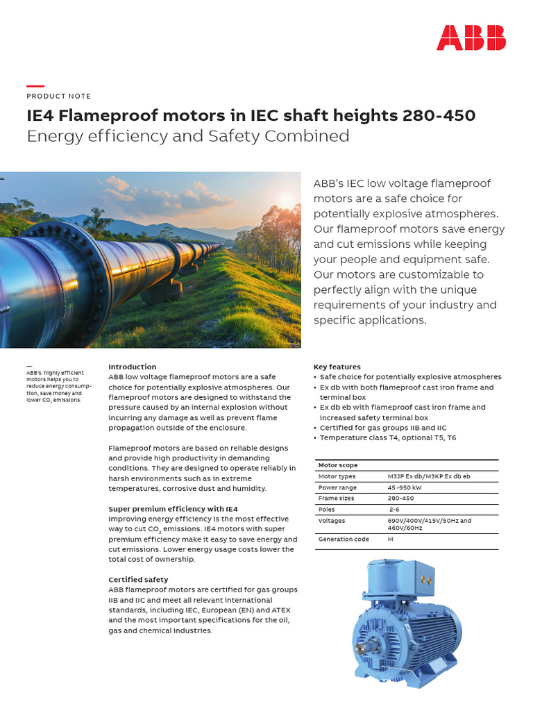 IE4 Flameproof Motors Overview | PDF | Electrical Engineering | Electricity