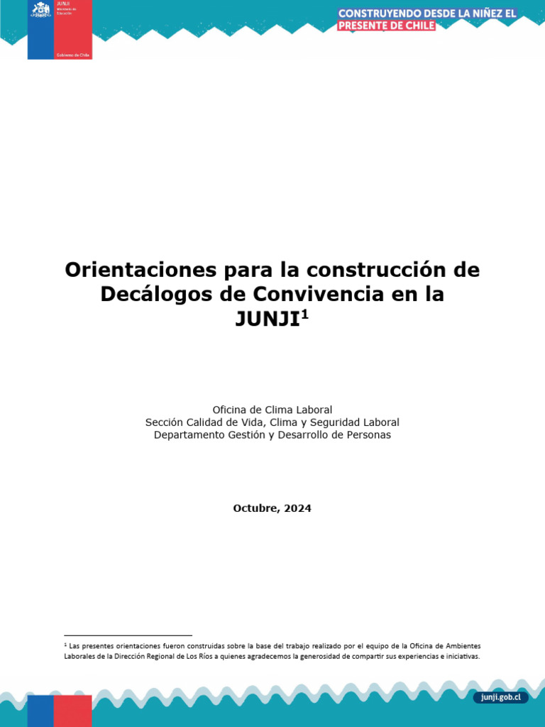 Orientaciones Decálogo de Convivencia | PDF | Educación de la primera infancia | Psicología Social