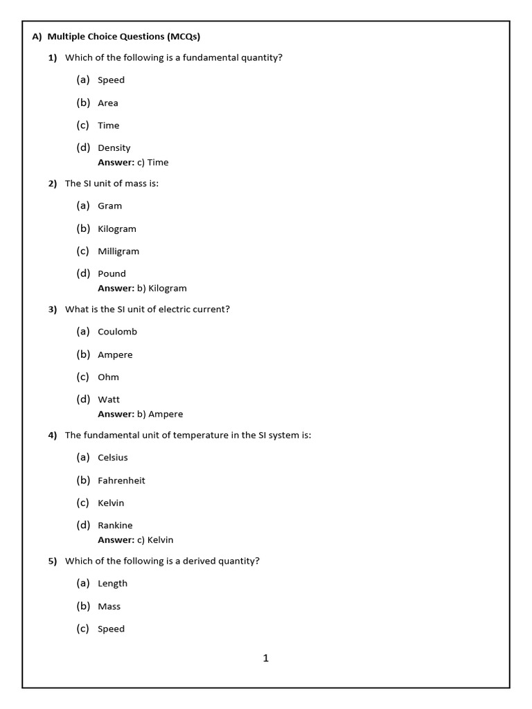 CLASS 9 (Unit and Measurement) | PDF | Weight | Observational Error